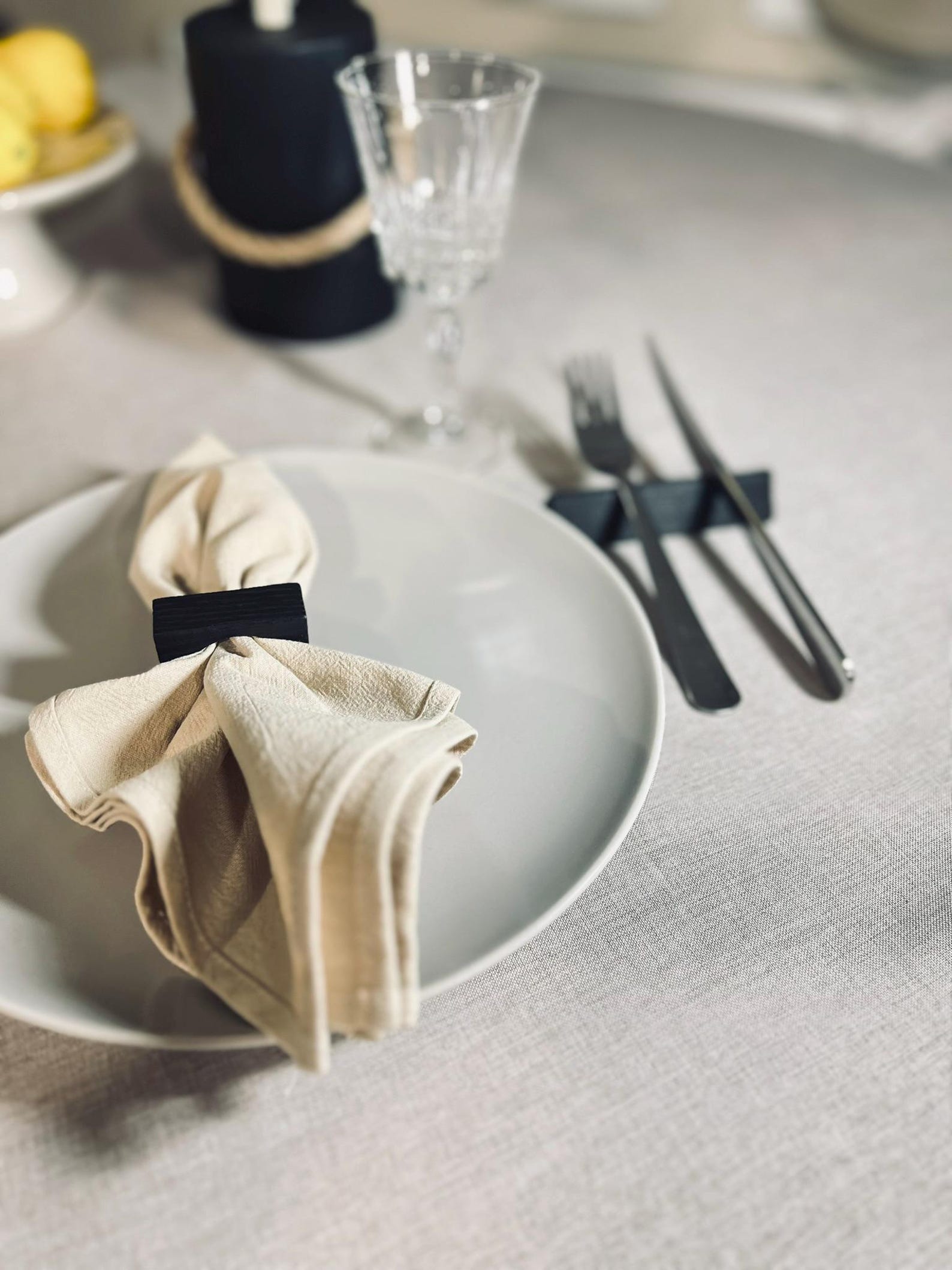 Charred Wood Napkin Rings - Rustic Burnt Wooden Table Decor - Handmade ...
