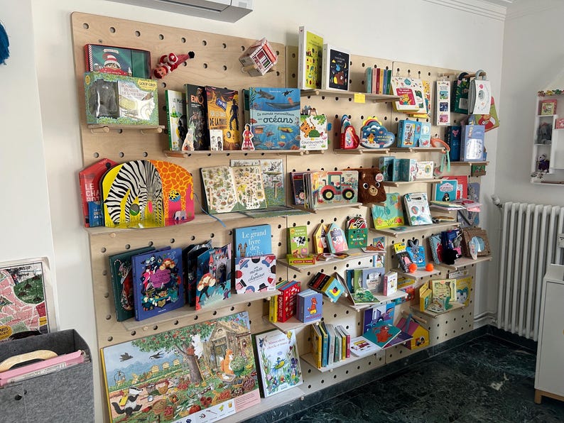 Wooden Pegboard Wall System for Home Organization and Retail Displays ...