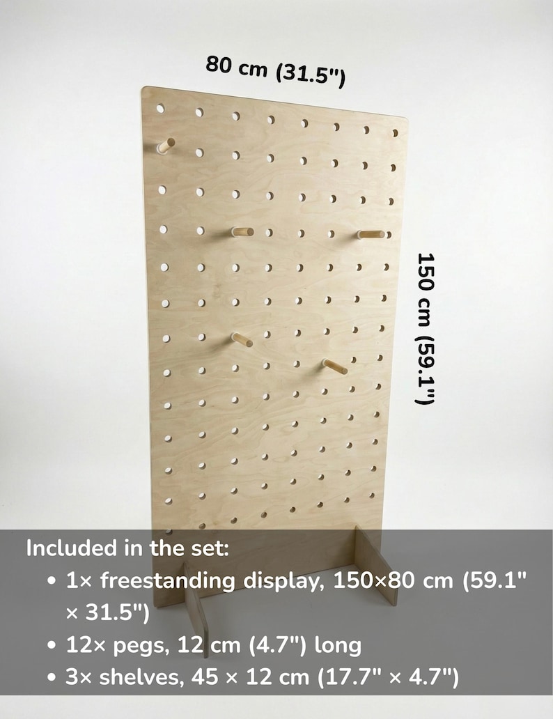 Freestanding Birch Pegboard Display | Craft Fair Booth, Retail Display ...