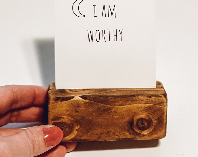 Wooden (medium Brown Stain) Card, Photo Holder, Display Stand - Etsy
