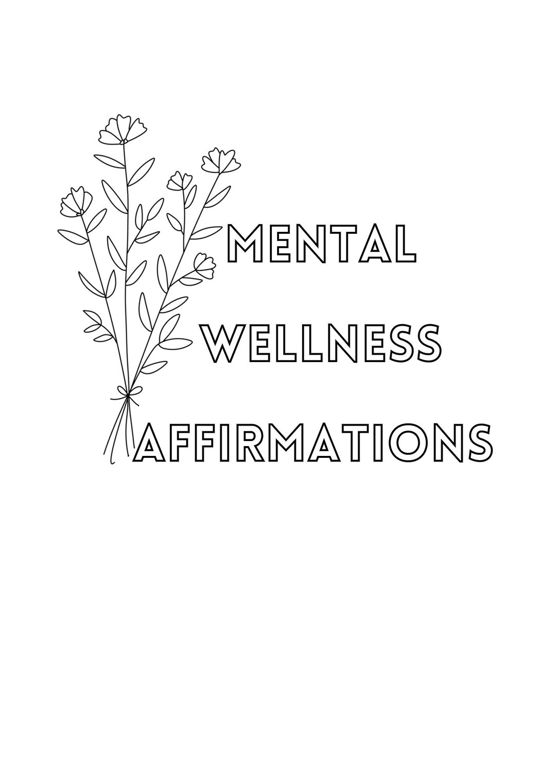Mental Wellness Affirmation Coloring Sheets: Printable Self-care Gift ...