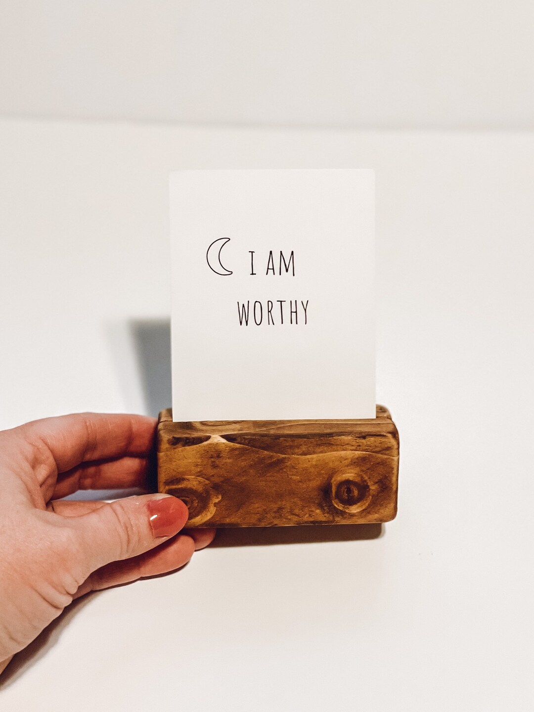 Wooden medium Brown Stain Card, Photo Holder, Display Stand - Etsy