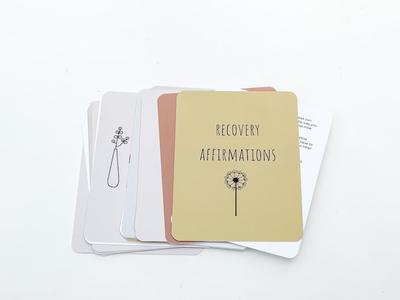 Addiction Recovery Affirmation Cards Set Great AA Recovery - Etsy
