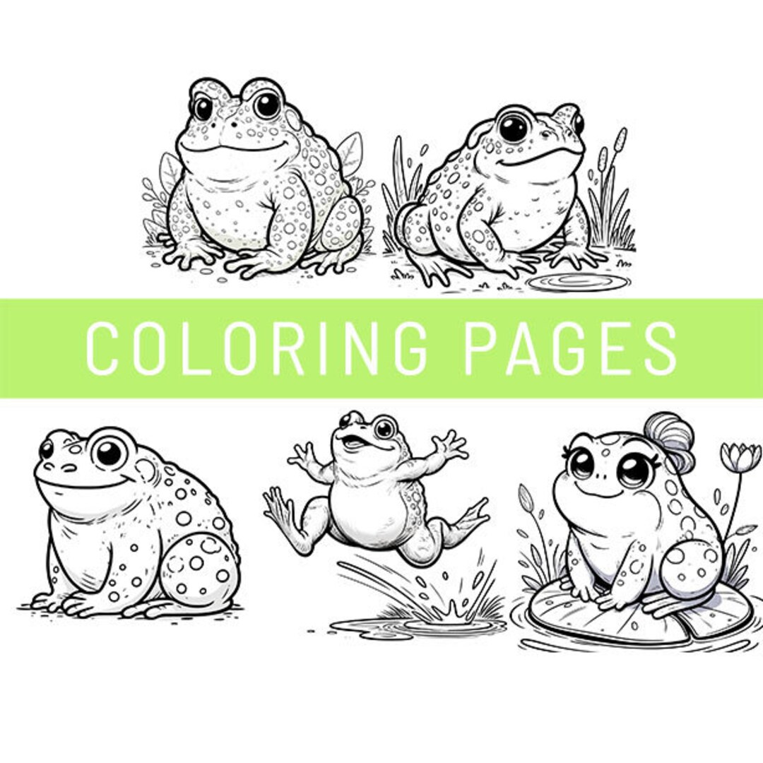 Cartoon Toads Colouring Page Images Digital Download Printable Art - Etsy
