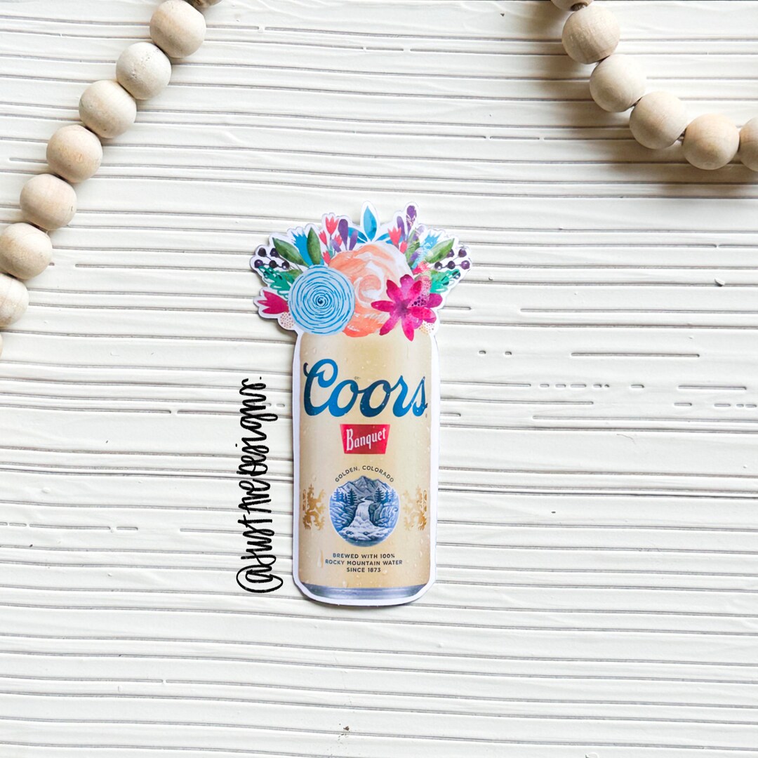 Floral Beer Can Sticker - Etsy