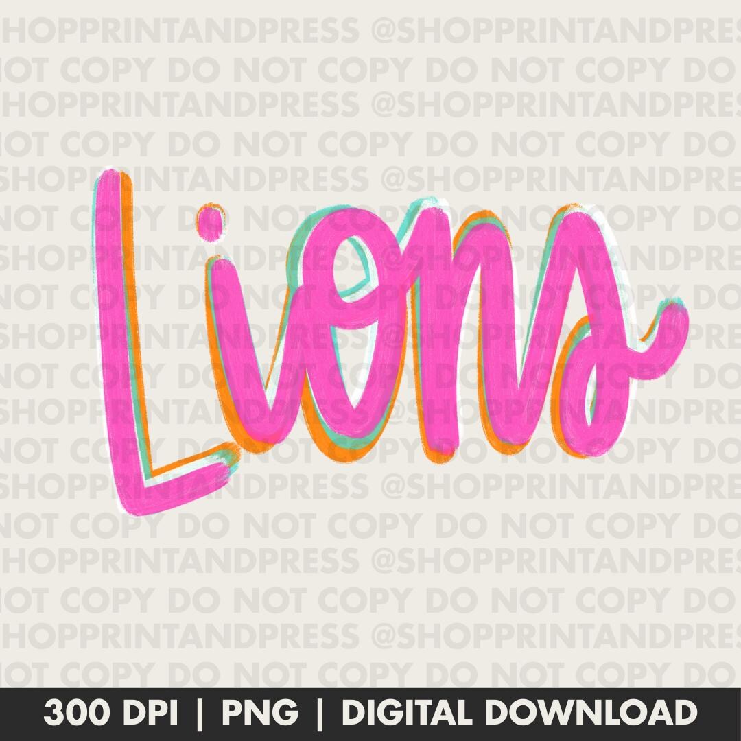 Preppy Lions Hand Lettered PNG File, Digital Download, T-shirt PNG, T ...