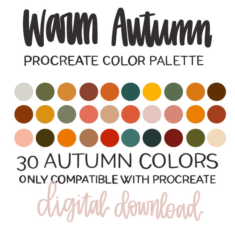 Warm Autumn Procreate Color Palette, Digital Download, Procreate ...