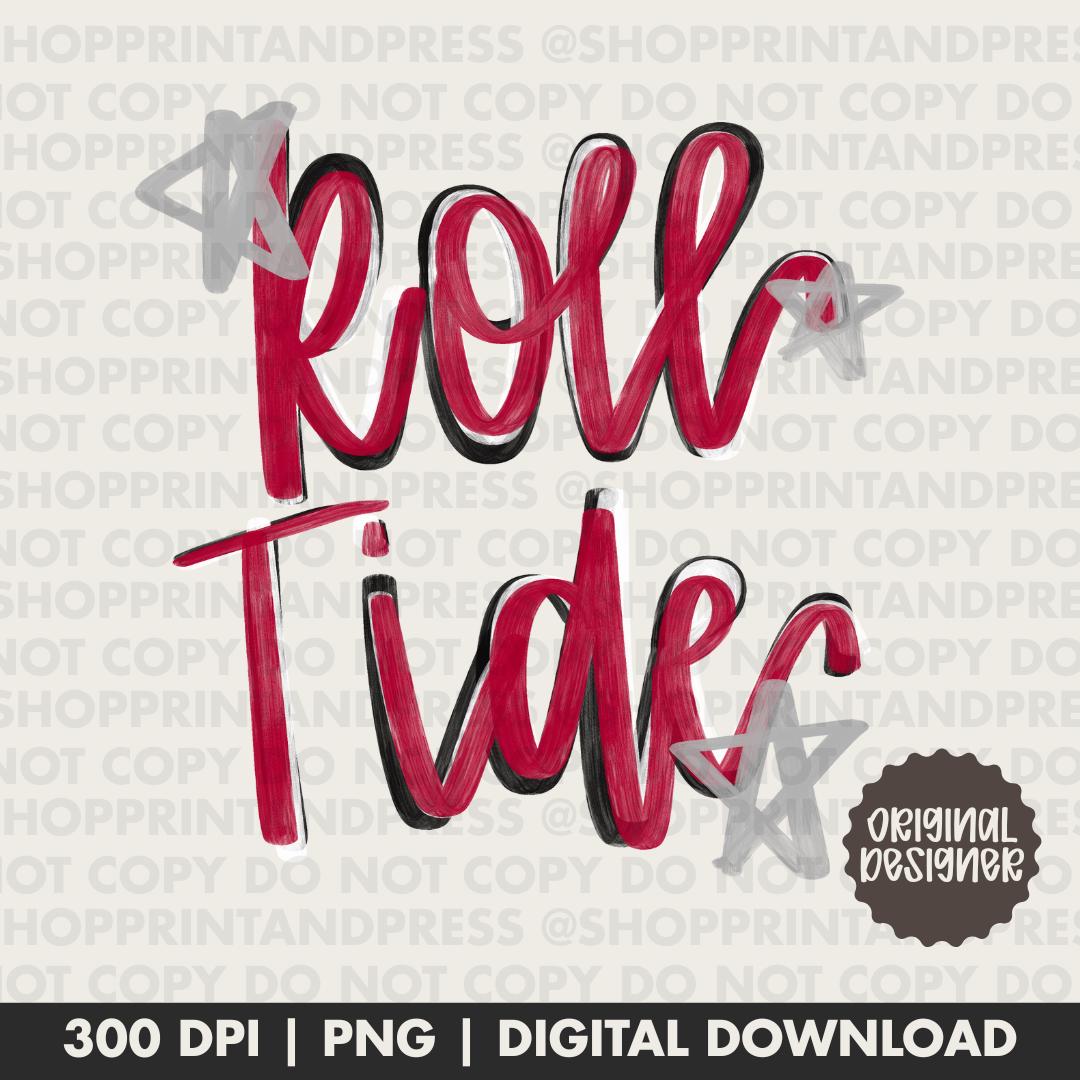 Roll Tide Hand-lettered PNG: Preppy School Spirit Design (digital File ...