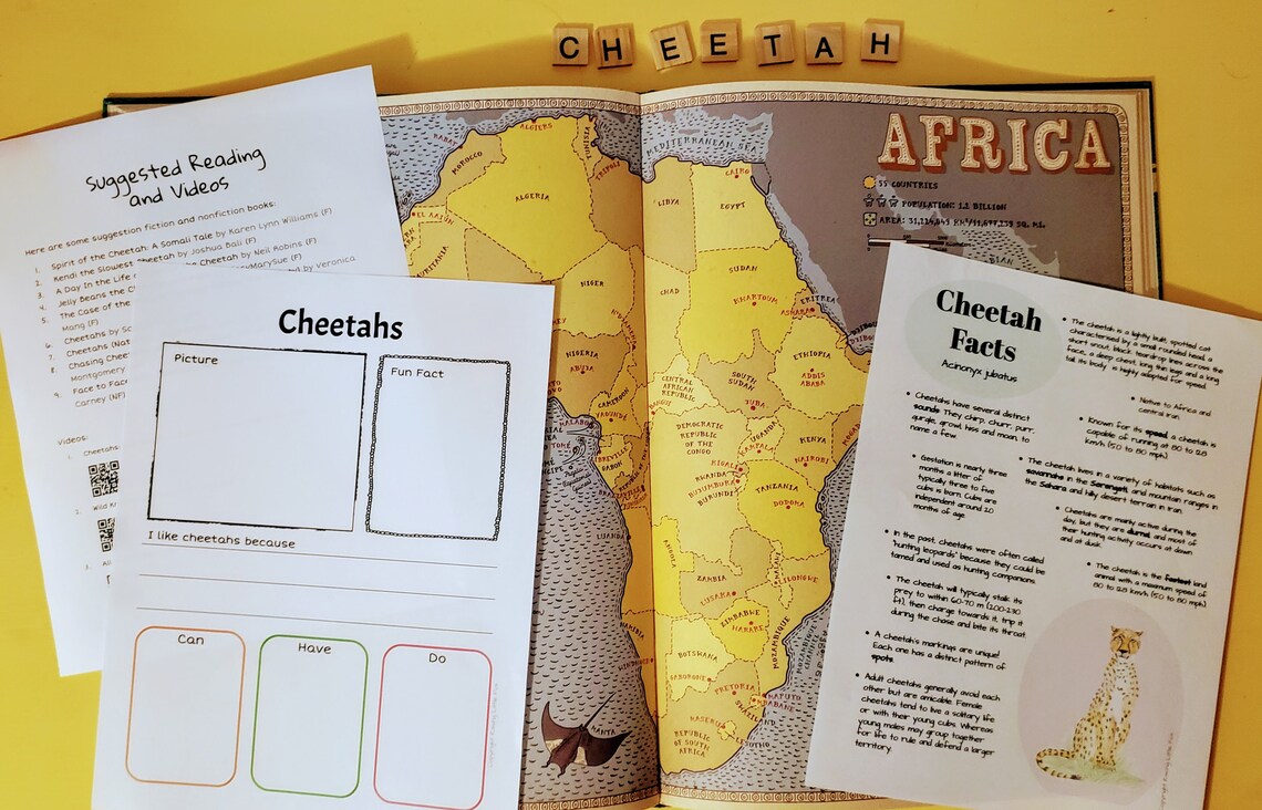 Unit Study Cheetah Anatomy & Fun Facts Science and Nature Unit Study ...
