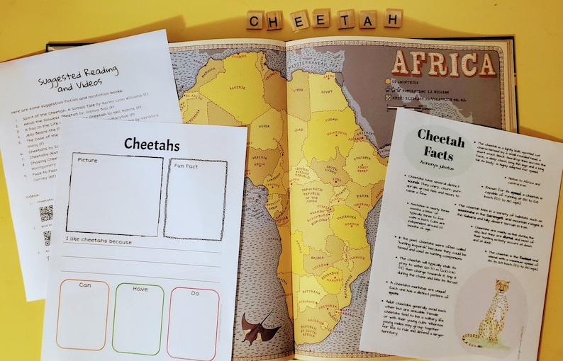 Unit Study Cheetah Anatomy & Fun Facts Science and Nature Unit Study ...