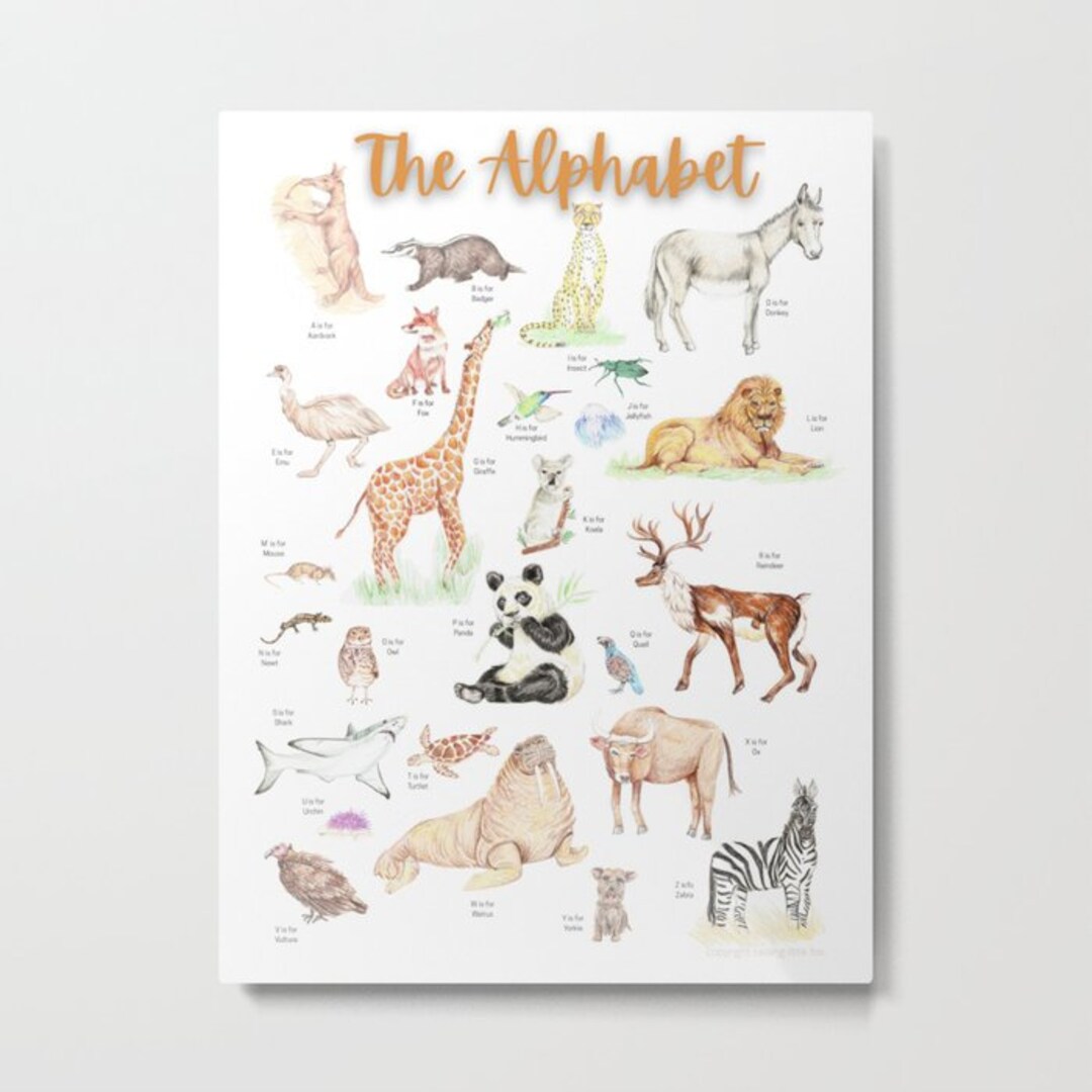 Vintage Animal Alphabet Poster - Homeschool, Elementary School Learning ...