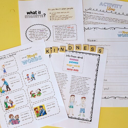 Kindness and Etiquette Unit Study Lesson Plans Homeschool | Etsy
