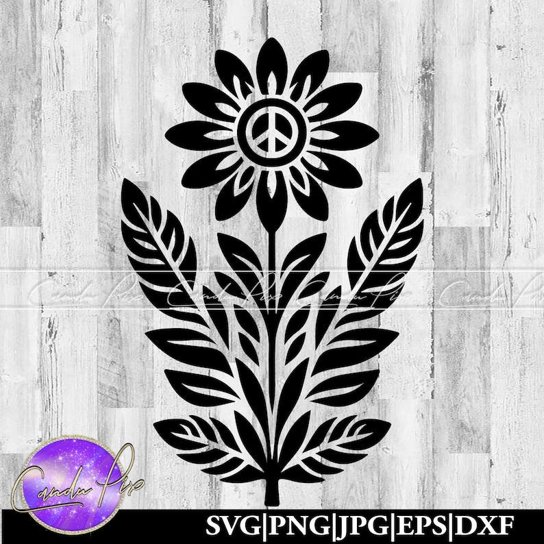 Flower Peace Svg, Boho Svg, Flower Peace Png, Boho Png, Peace Symbol ...