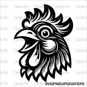Happy Chicken Svg, Head Svg, Happy Chicken Png, Head Png, Svg Png Dxf ...
