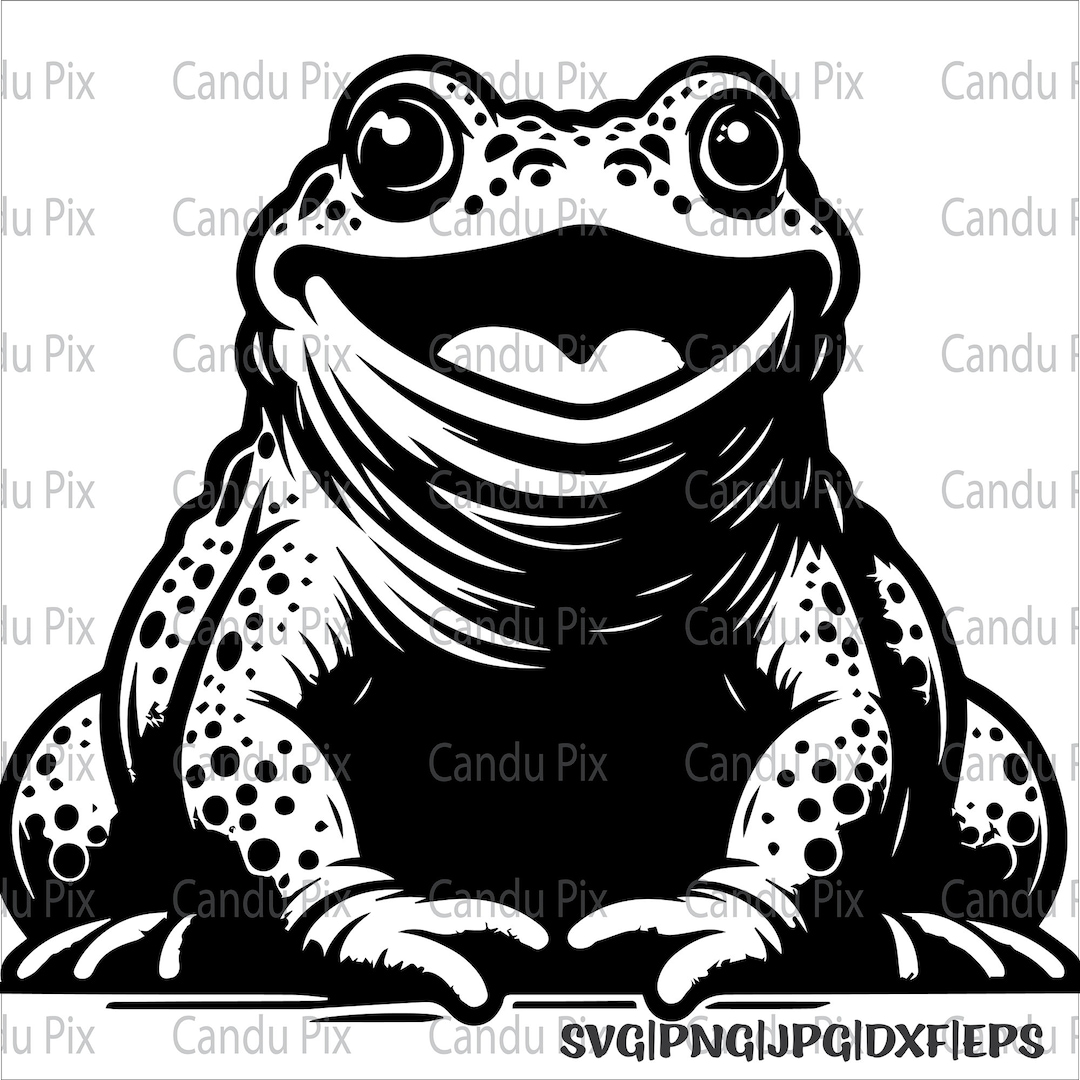 Happy Toad Svg, Happy Toad Png, Happy Toad Dxf, Silhouette, 1 Layer Cut ...