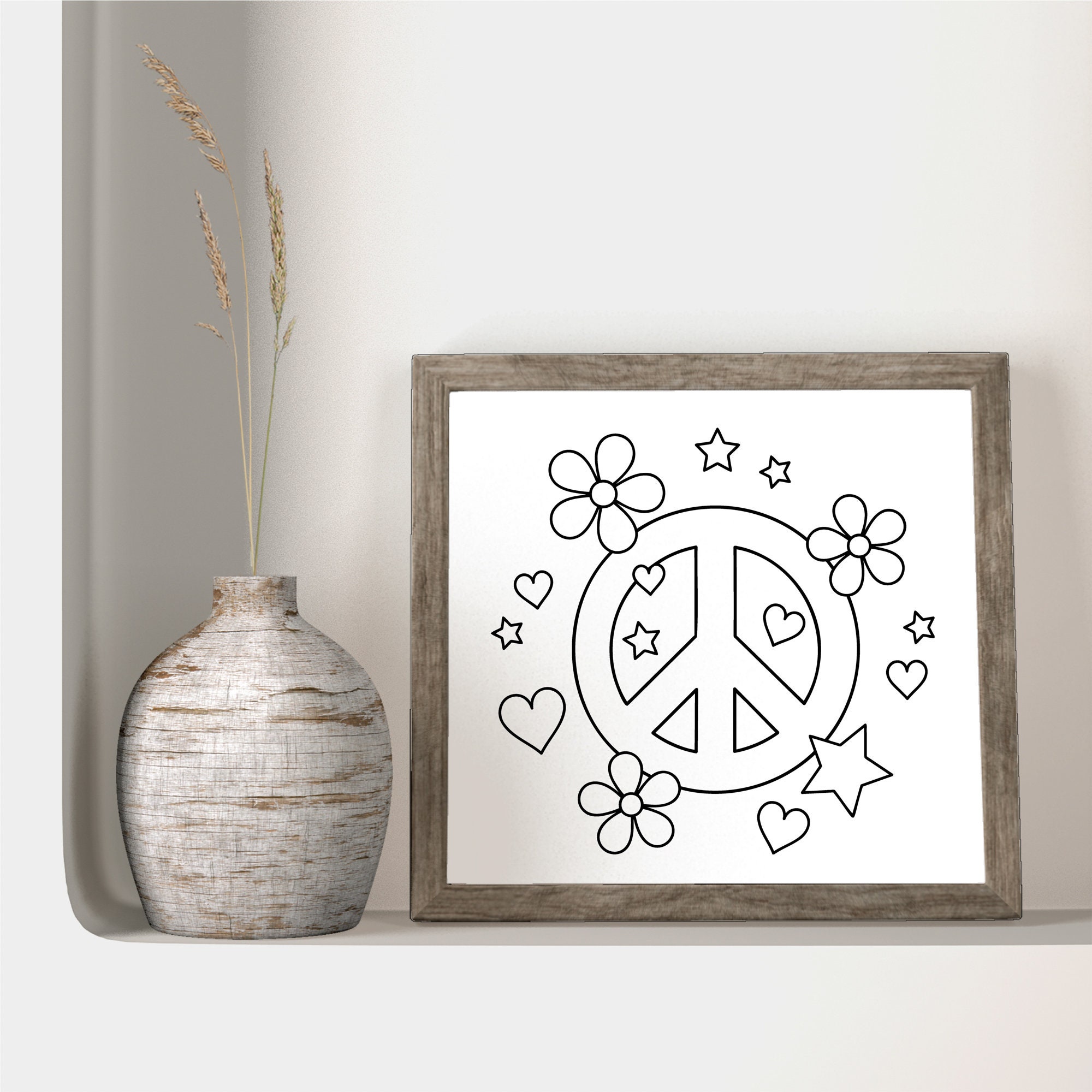 Flower Peace Sign Svg Boho Svg Flower Peace Png Boho Png - Etsy