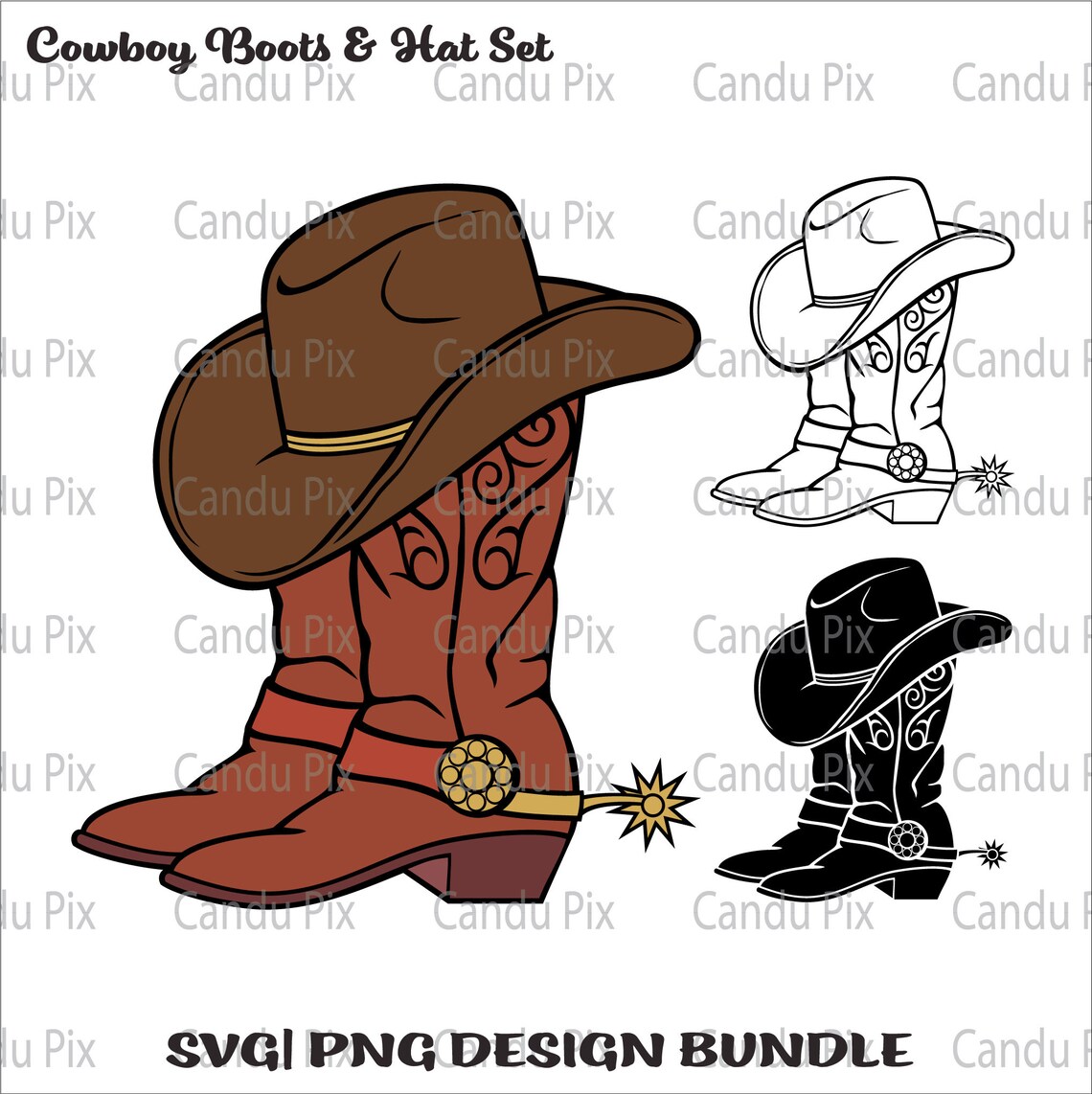 Cowboy Boots Svg Hat Svg Cowboy Boots Png Hat Png Western - Etsy