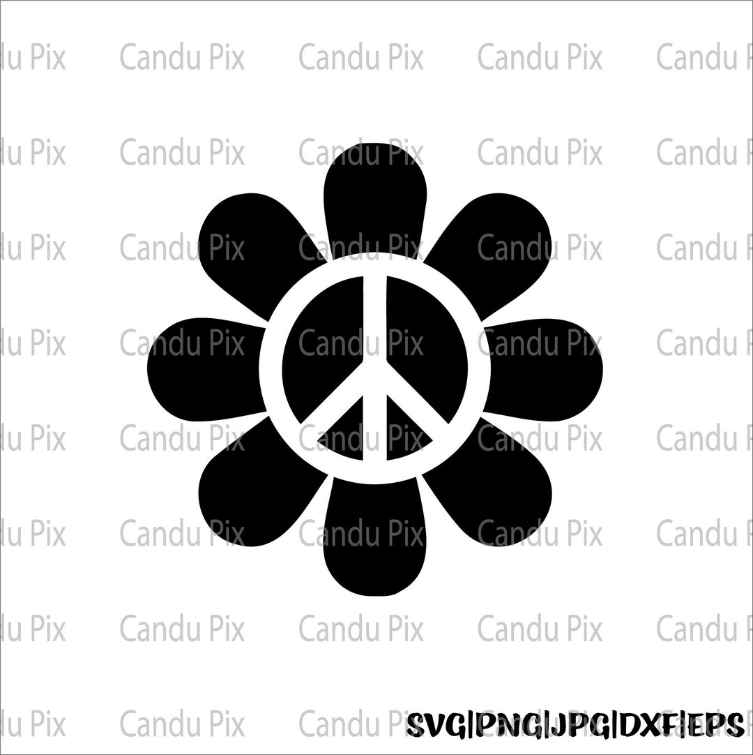 Flower Peace Sign Svg, Boho Svg, Flower Peace Png, Boho Png, Cricut ...