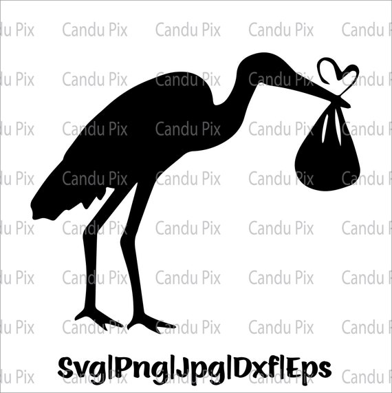 Stork Svg Smiling Stork Svg Cute Stork Svg Png Eps Jpg Dxf | Etsy
