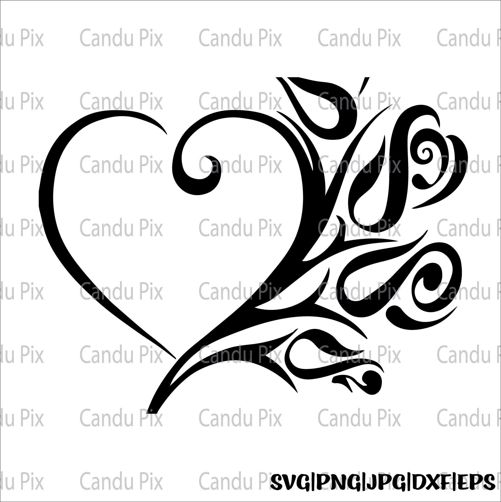 Heart Svg Rose Svg Heart Pattern Png Rose Png Cricut - Etsy UK