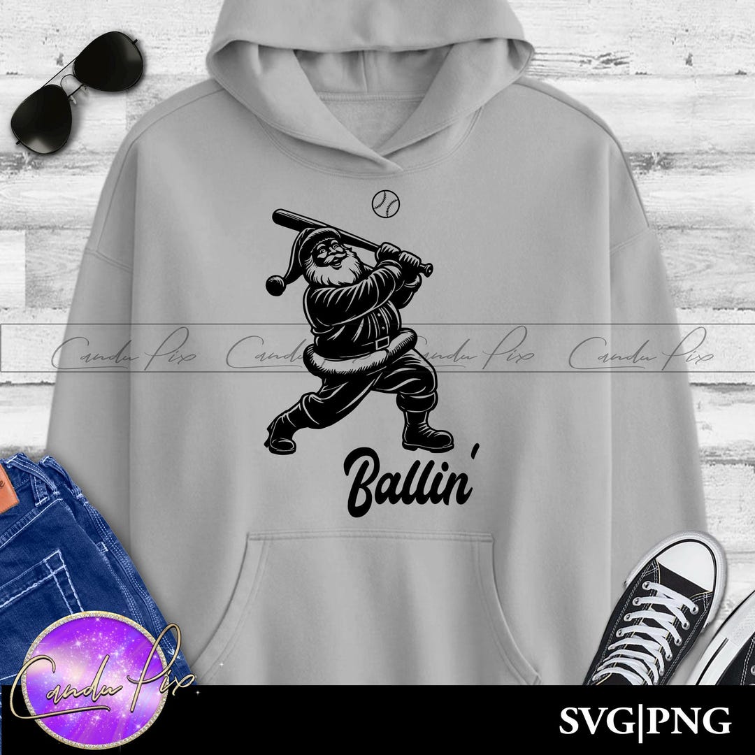 Santa Ballin Svg, Baseball Svg, Santa Ballin Png, Baseball Png ...