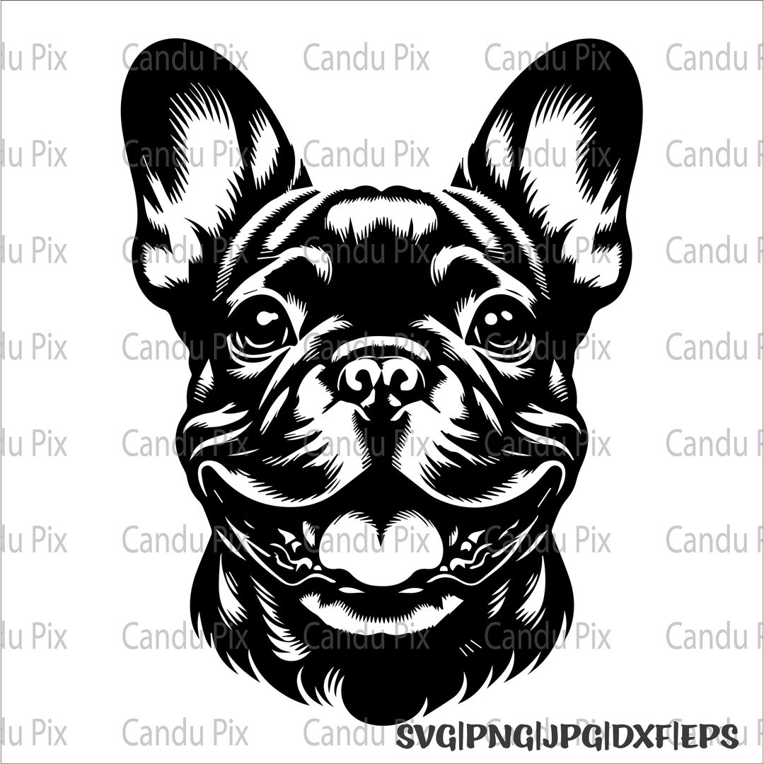 French Bulldog, Pet Dog, Svg Png Dxf Eps Jpg, Black, 1 Layer Cut File ...