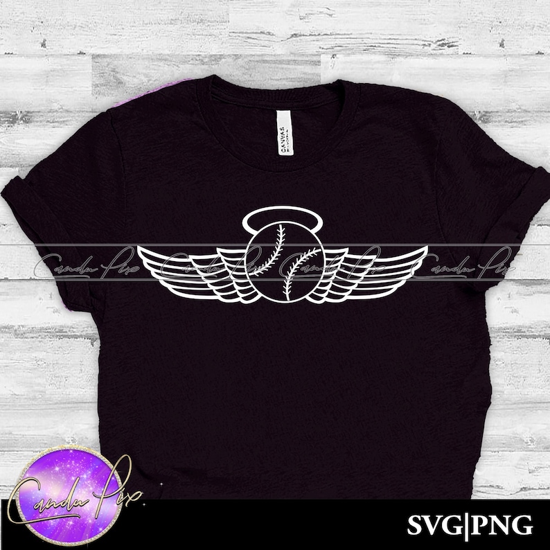Softball Angel Svg, Wings Halo Svg, Softball Angel Png, Wings Halo Png ...
