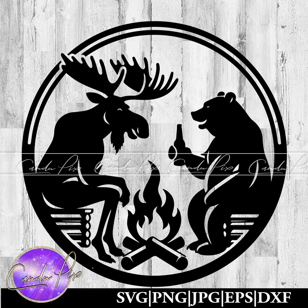 Moose and Bear Svg, Camp Party Svg, Moose and Bear Png, Camp Party Png ...