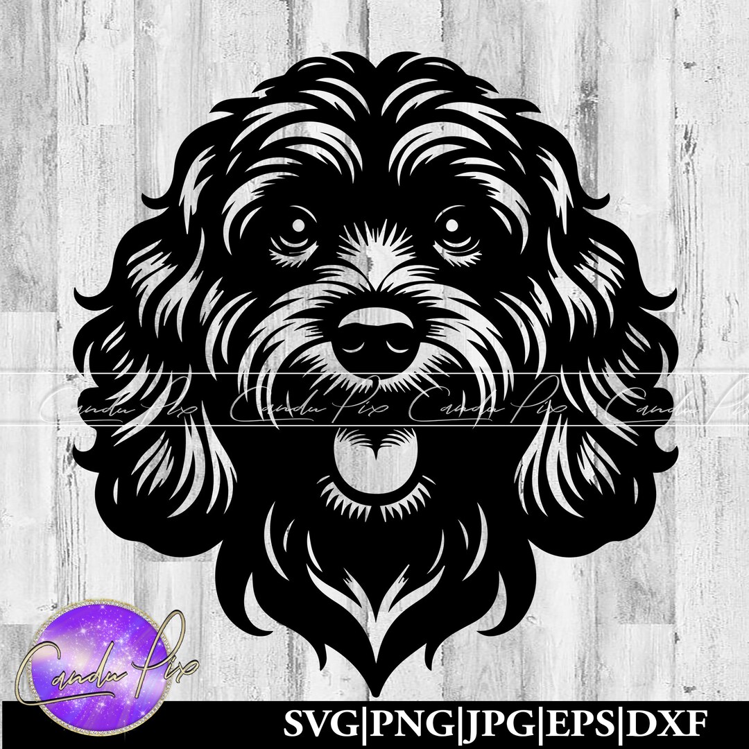 Cockapoo Dog Svg Cockapoo Dog Png Dog Memorial Pet Portrait Svg Dog ...