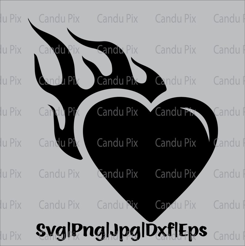Fire Heart Love Svg Png Eps Dxf Jpg Vector Cute Fire | Etsy