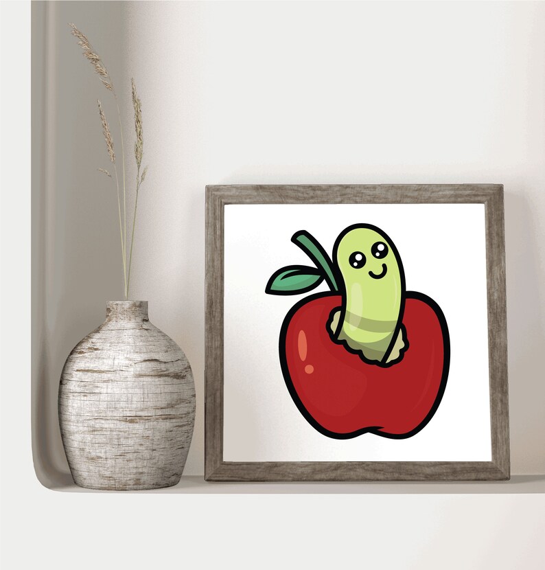 Worm Apple Svg Book Worm Svg Worm Apple Png Book Worm Png | Etsy