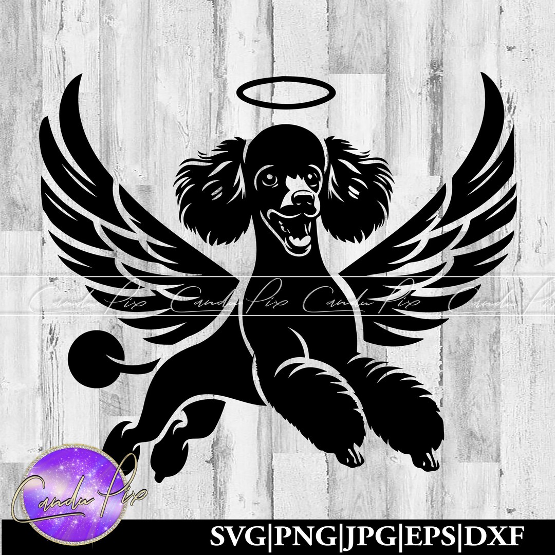 Poodle Angel Svg, Poodle Angel Png, Pet Portrait Svg, Dog Memorial ...