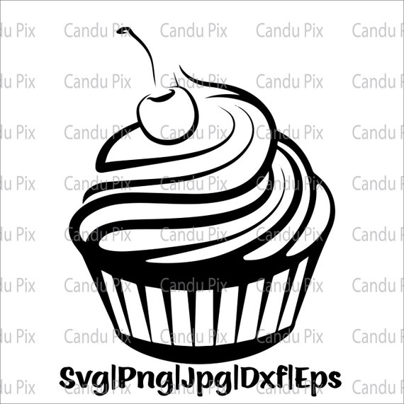 Cupcake Svg Png Eps Dxf Jpg Vector Cute Cupcakes Cut by - Etsy