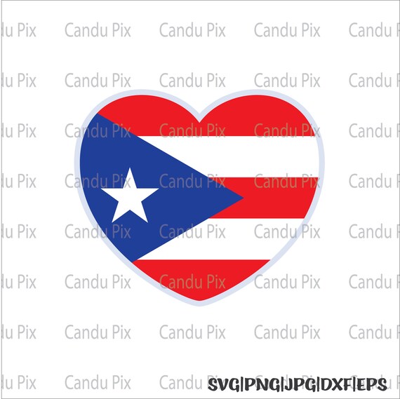 Puerto Rico Svg Heart Flag Svg Puerto Rico Png Heart Flag | Etsy