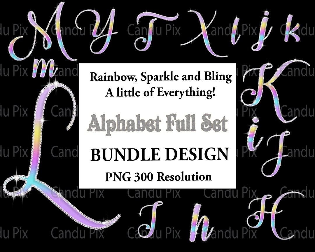 Rainbow Diamond Trim Glam PNG Letters Alphabet Clipart, Font Clipart ...