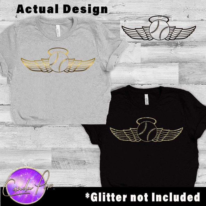 Softball Angel Svg, Wings Halo Svg, Softball Angel Png, Wings Halo Png ...