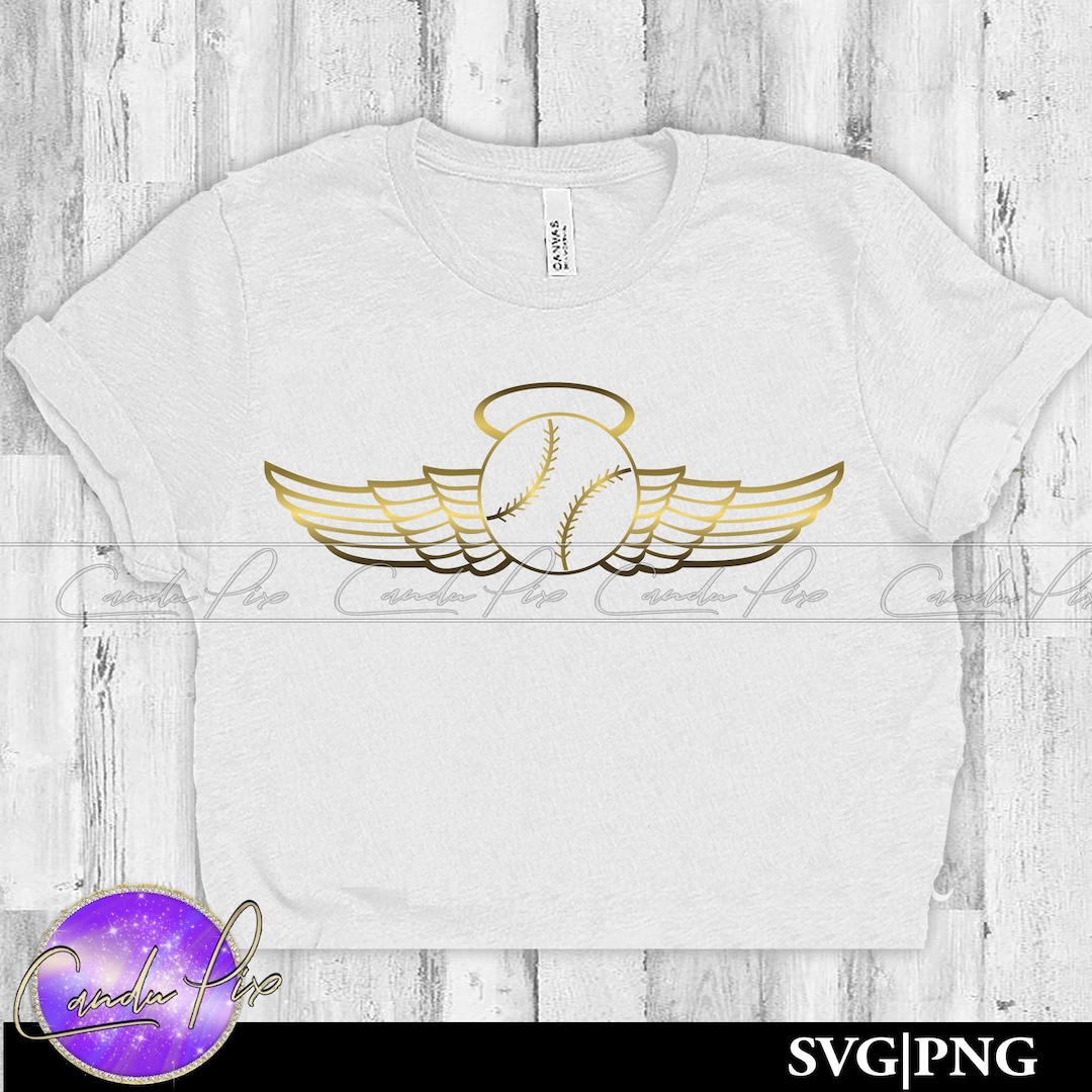 Softball Angel Svg, Wings Halo Svg, Softball Angel Png, Wings Halo Png ...