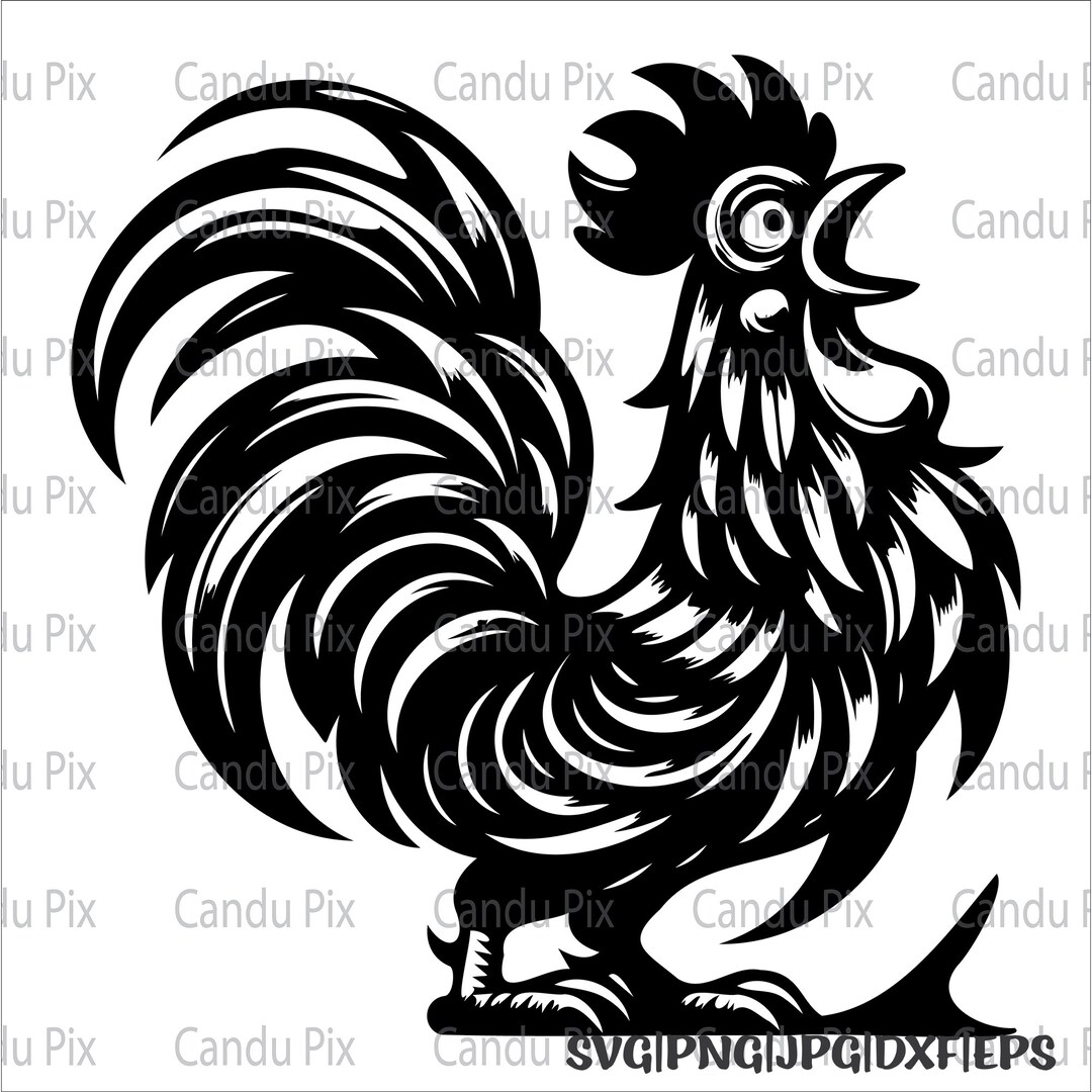 Rooster Farm Svg, Rooster Farm Png, Svg Png Dxf Eps Jpg, Black, 1 Layer ...