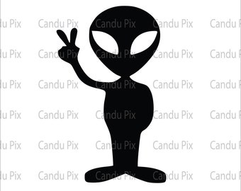 Alien Peace Sign | Etsy