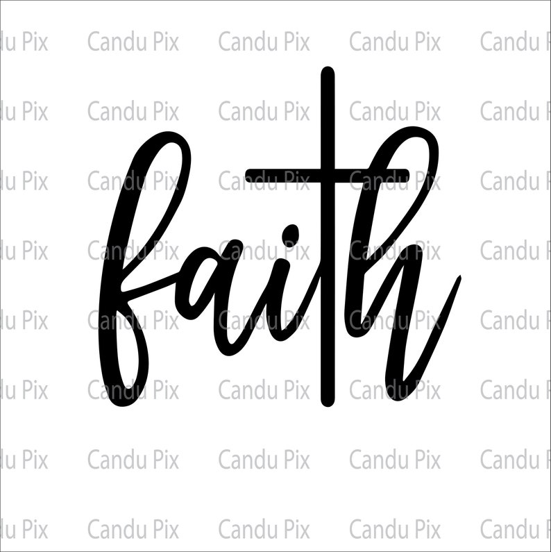 Faith Cross Svg, Faith Cross Png, Eps, Dxf, Jpg, Vector Cute Faith ...