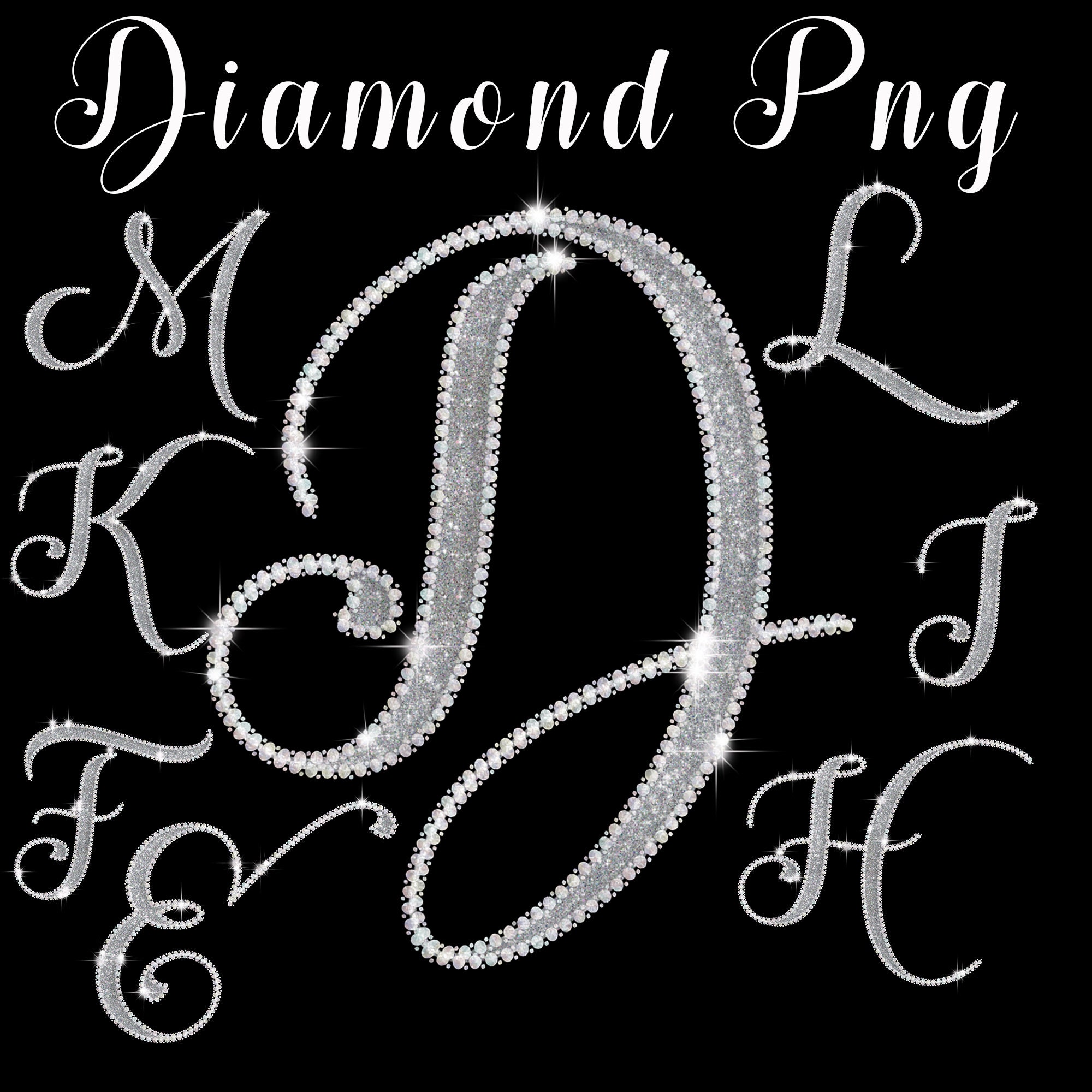 Diamond Silver Glitter Glam PNG Letters Alphabet Clipart, Font Clipart ...
