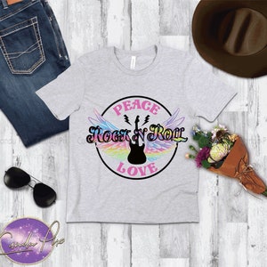 Peace Love Svg, Rock Roll Svg, Peace Love Png, Rock Roll Png, Lightning ...