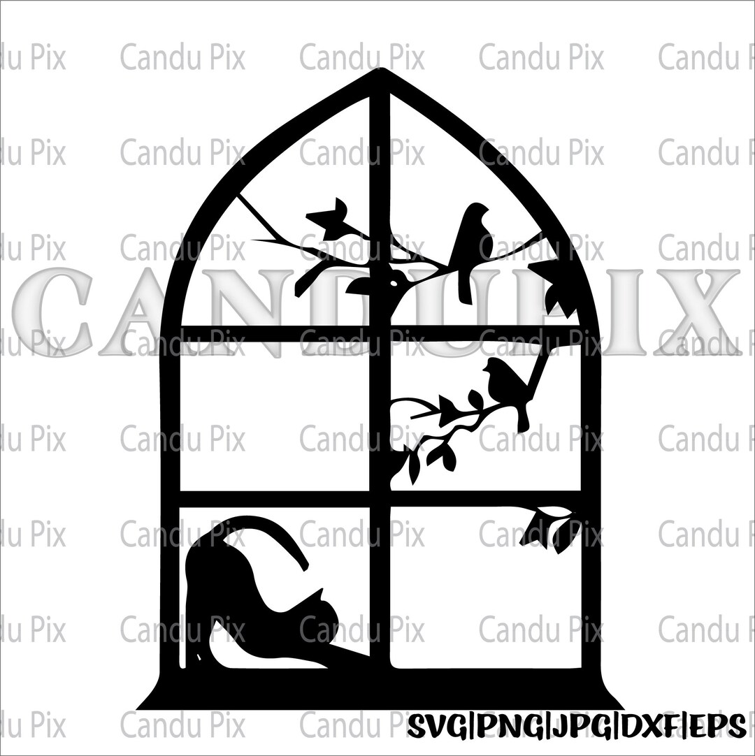 Cat in Window Svg, Window Svg, Cat in Window Png, Window Png, Cricut ...