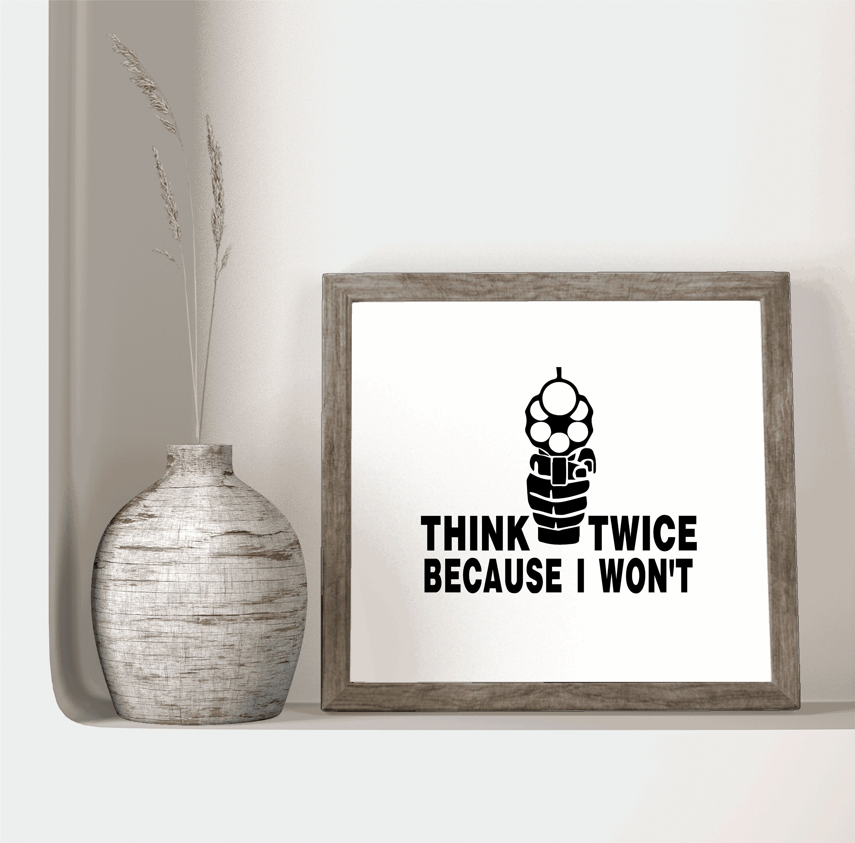 2nd Amendment Think Twice Because I Won't Svg Hand Gun - Etsy