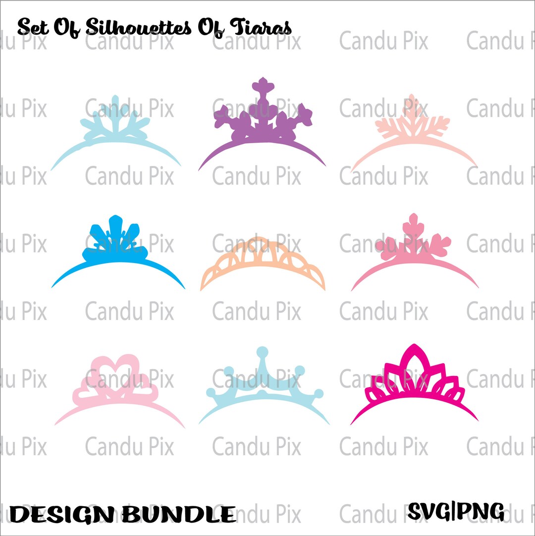 Tiaras Design Bundle Svg Crown Svg Tiaras Png Crown Png - Etsy