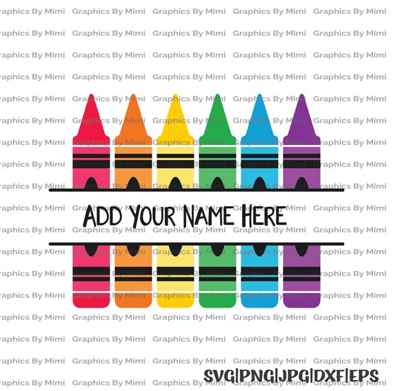 Crayon Split Svg Monogram Svg Crayon Split Png Monogram Png | Etsy