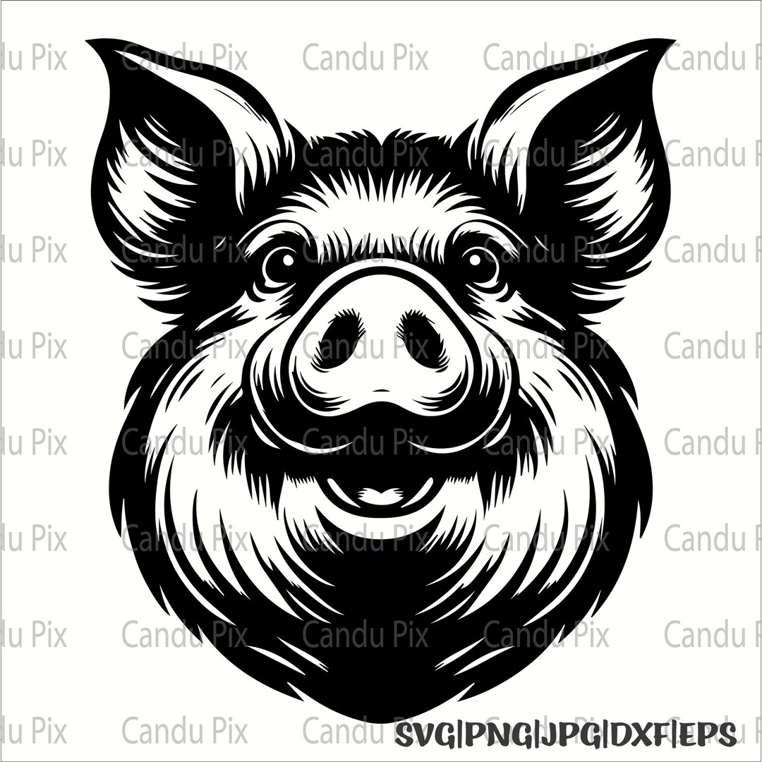 Happy Pig Face Svg, Happy Pig Face Png - Etsy