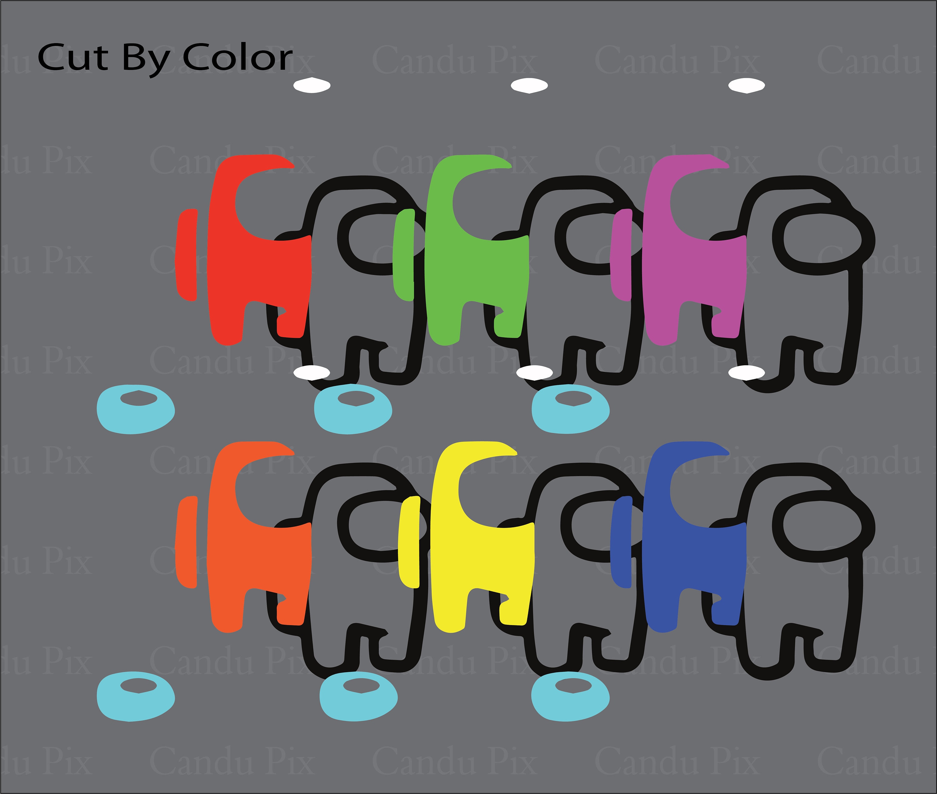 Among Us SVG & PNG, Eps, Dxf, Jpg, Vector Clipart Layer by Color - Etsy