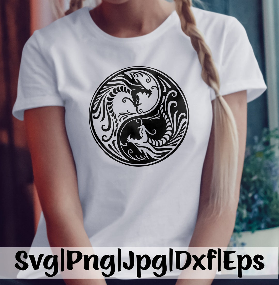 Yin Yang Svg, Png, Eps, Jpg, Dxf, Chinese Yin Yang Svg, Dragon Yin Yang ...