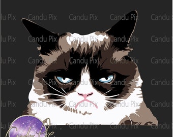 Pouting Cat Svg - Etsy